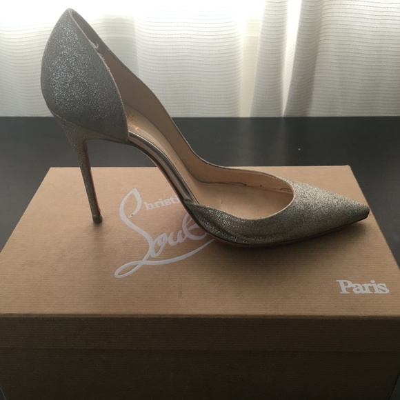 Christian Louboutin | Shoes | 25 Louboutin Iriza Dorsay Glitter Pumps ...